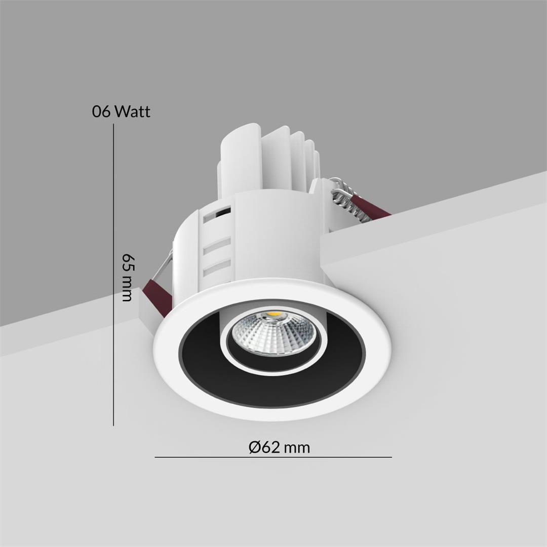 Buy Downlight Movable Focus Recessed Round White 6W