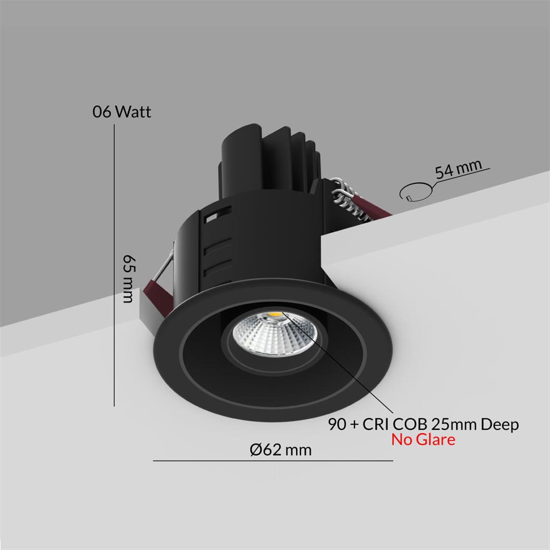 Buy Downlight Movable Focus Recessed Round White 6W